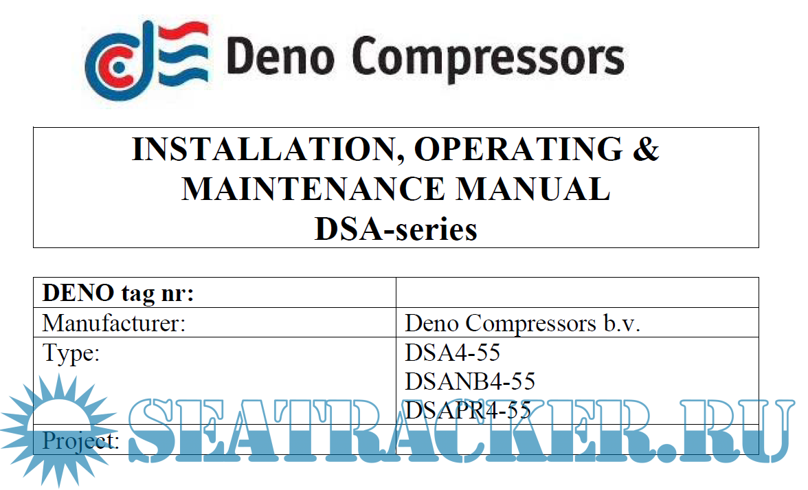 DENO Compressor DSA Series Manual - Denocomp.nl [PDF] › Marine Tracker