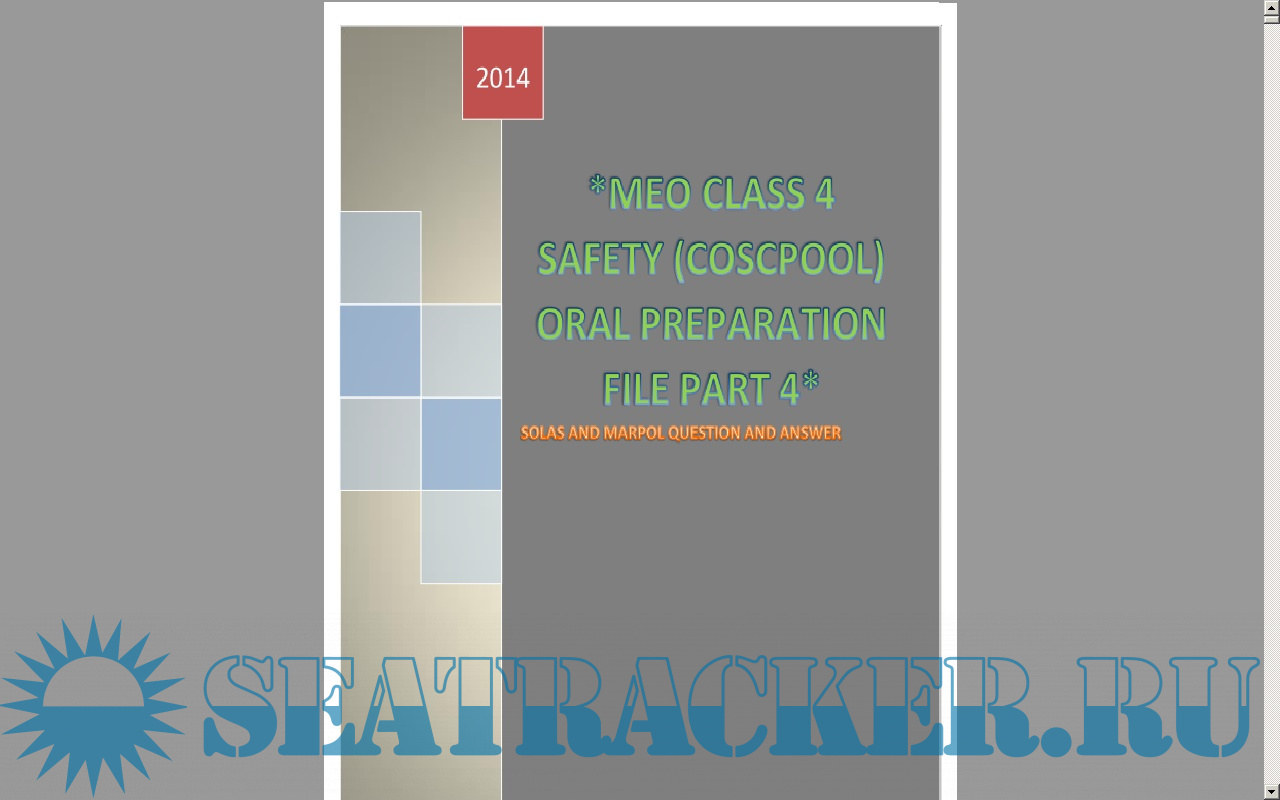 MEO Class IV - Safety (COSCPOOL) Oral Preparation File Part 4 - Kunjal Shah [2014, PDF] › Marine ...