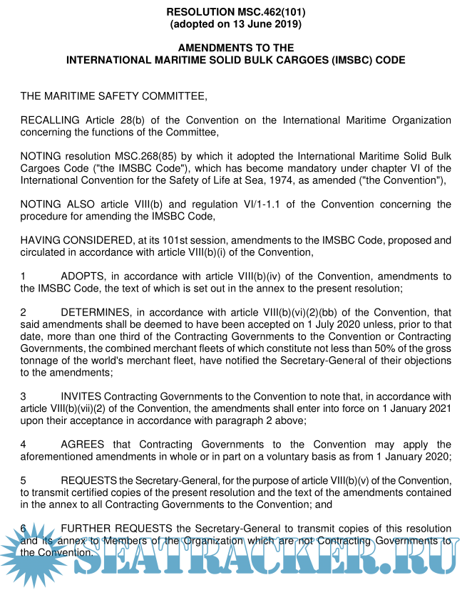 IMSBC Code - Circ.462(101) - IMO [2019, PDF] › Marine Tracker