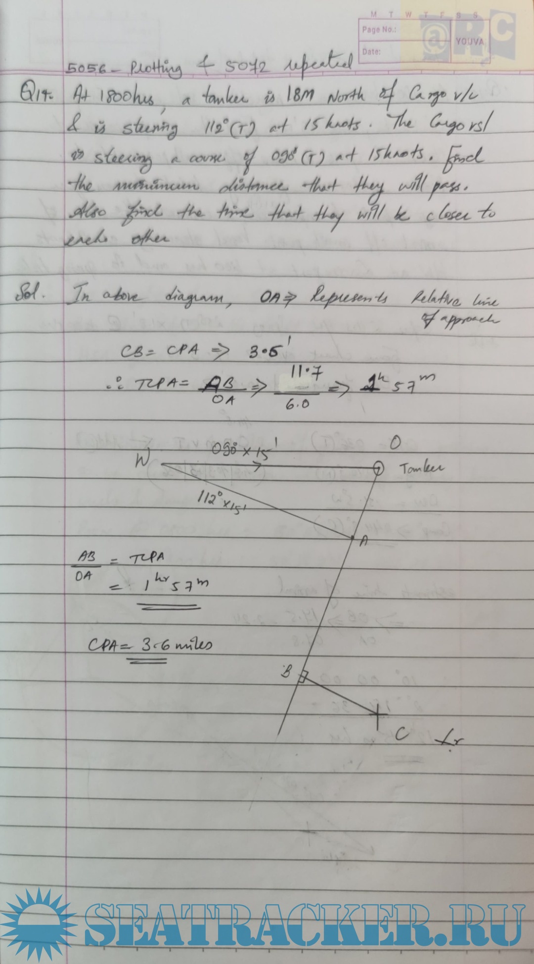 Solutions for TCN Chart Work Numericals for Mercantile Marine ...