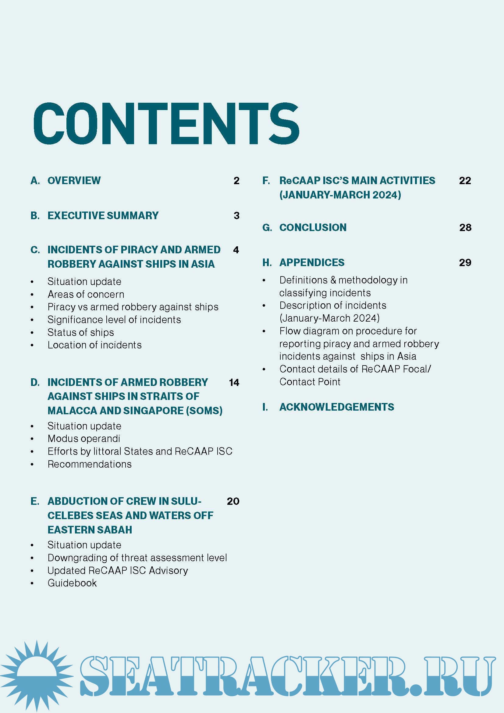 ReCAAP ISC 1st Quarter Report | Piracy and Armed robbery against ships ...