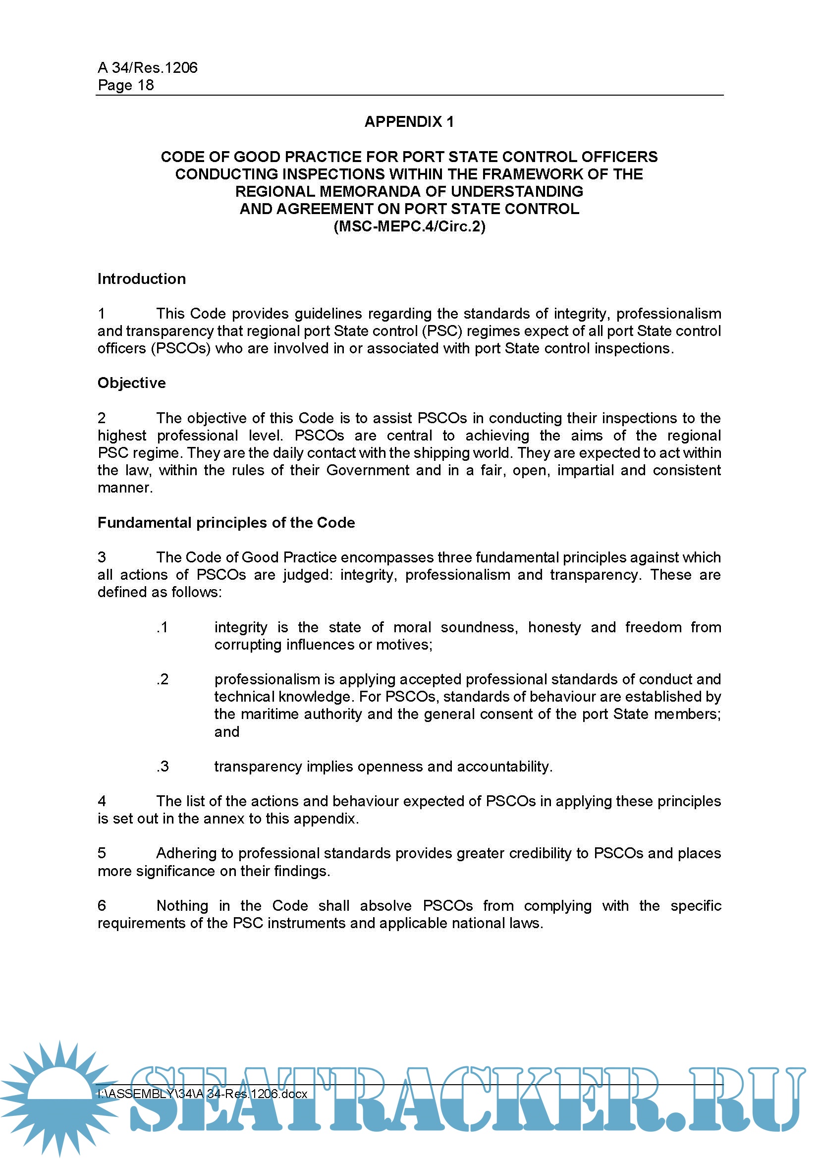 Procedures for Port State Control - IMO [2025, PDF] › Marine Tracker