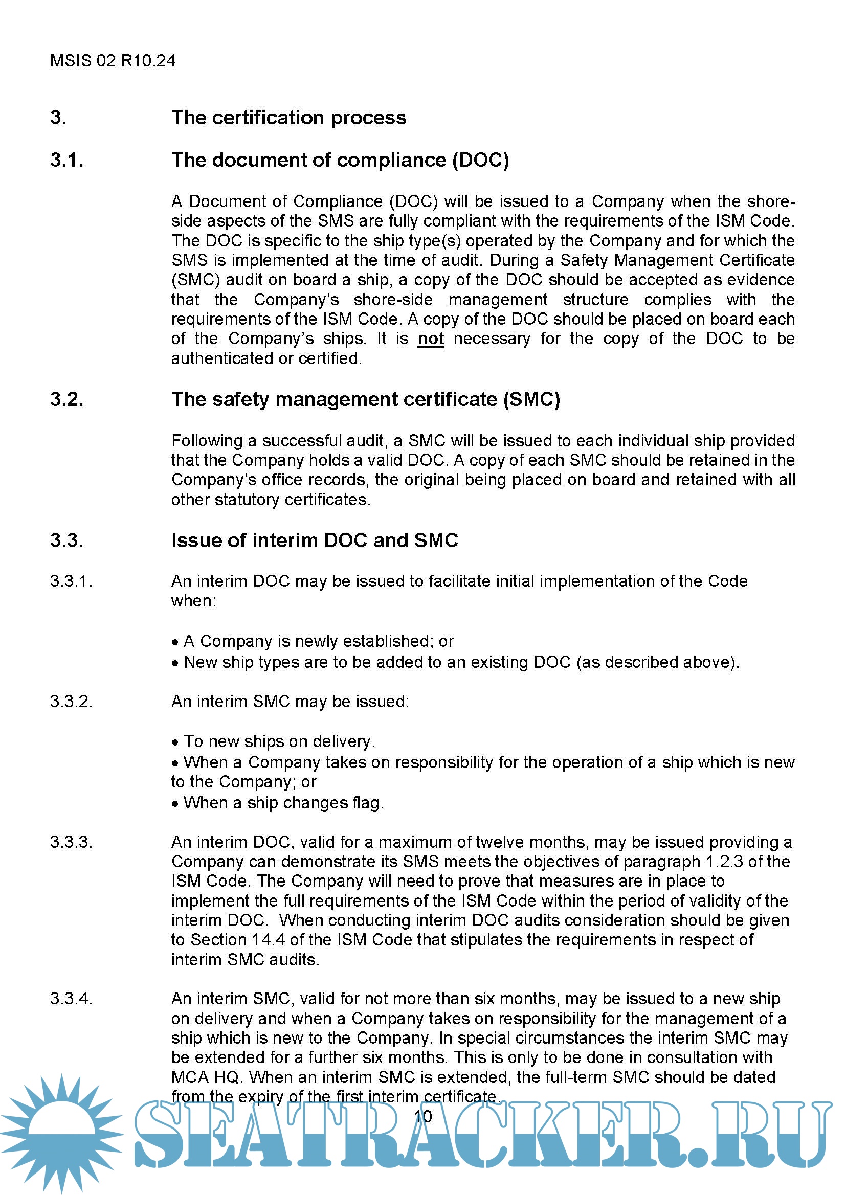 Instructions for the Guidance of Surveyors on the ISM code for the safe ...