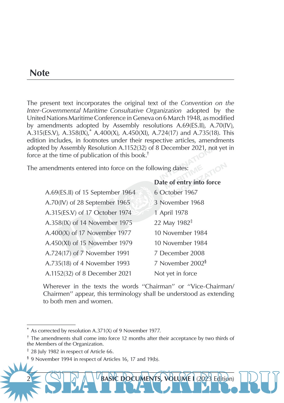Basic Documents | Volume 1 | 2023 Edition - IMO [2023, PDF] › Marine Tracker