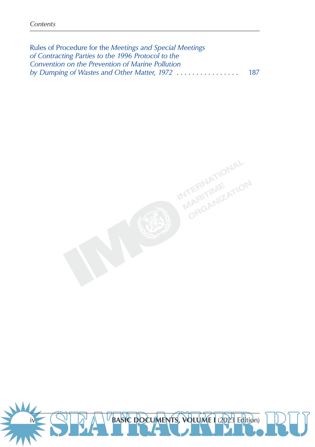 Basic Documents | Volume 1 | 2023 Edition - IMO [2023, PDF] › Marine Tracker