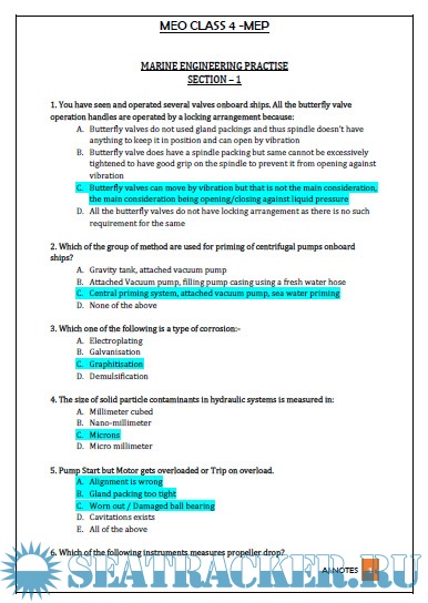 MEO Class 4 - Notes (MCQ with Answers) - AJ Notes [20xx, PDF] › Marine ...