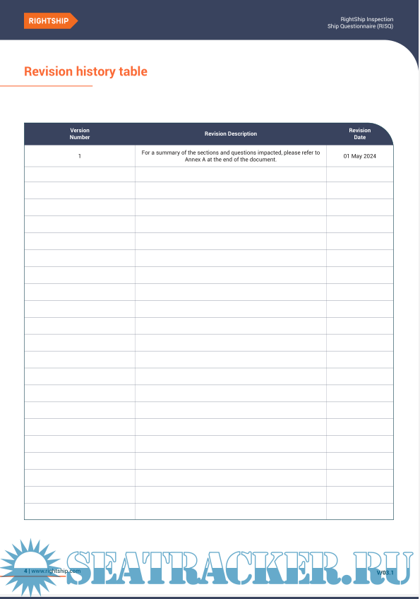 RightShip Inspection Ship Questionnaire (RISQ) 3.1- Rightship [2024 ...