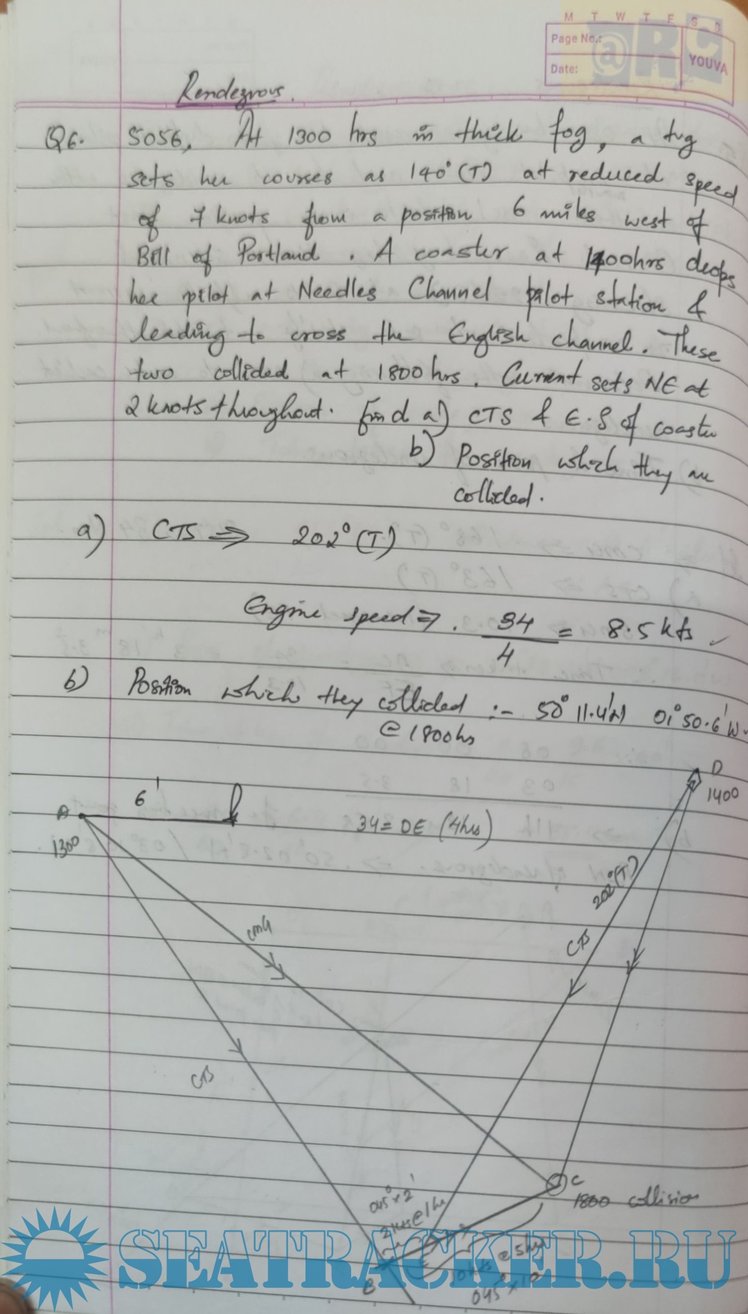 Solutions for TCN Chart Work Numericals for Mercantile Marine ...