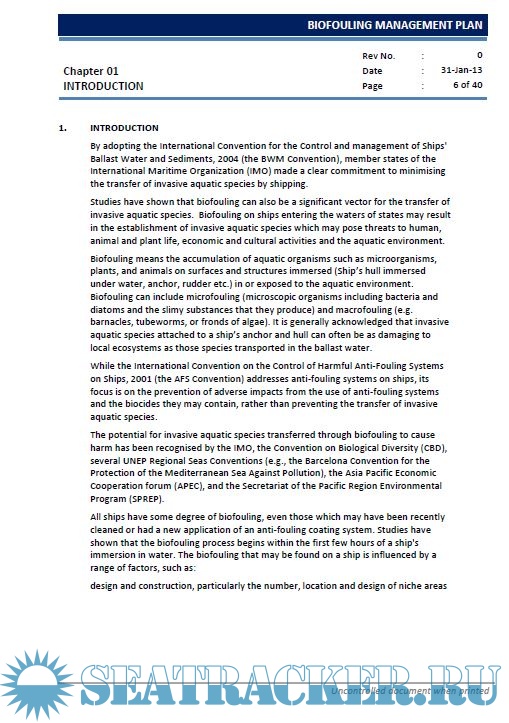 Biofouling Management Plan - Synergy Maritime Pvt. Ltd. [2021, PDF ...