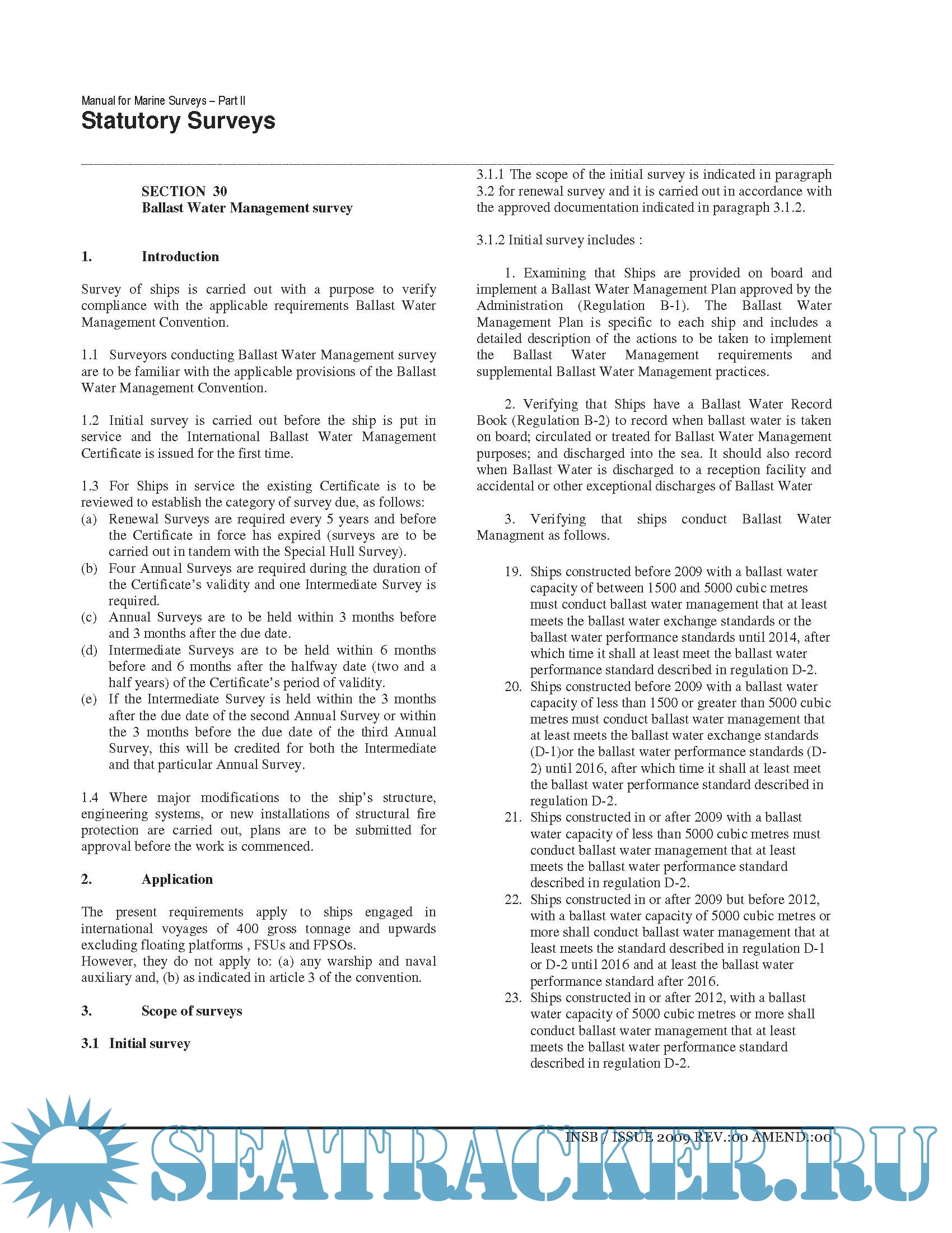 Manual for Marine Surveys (Part II Statutory surveys) - International ...