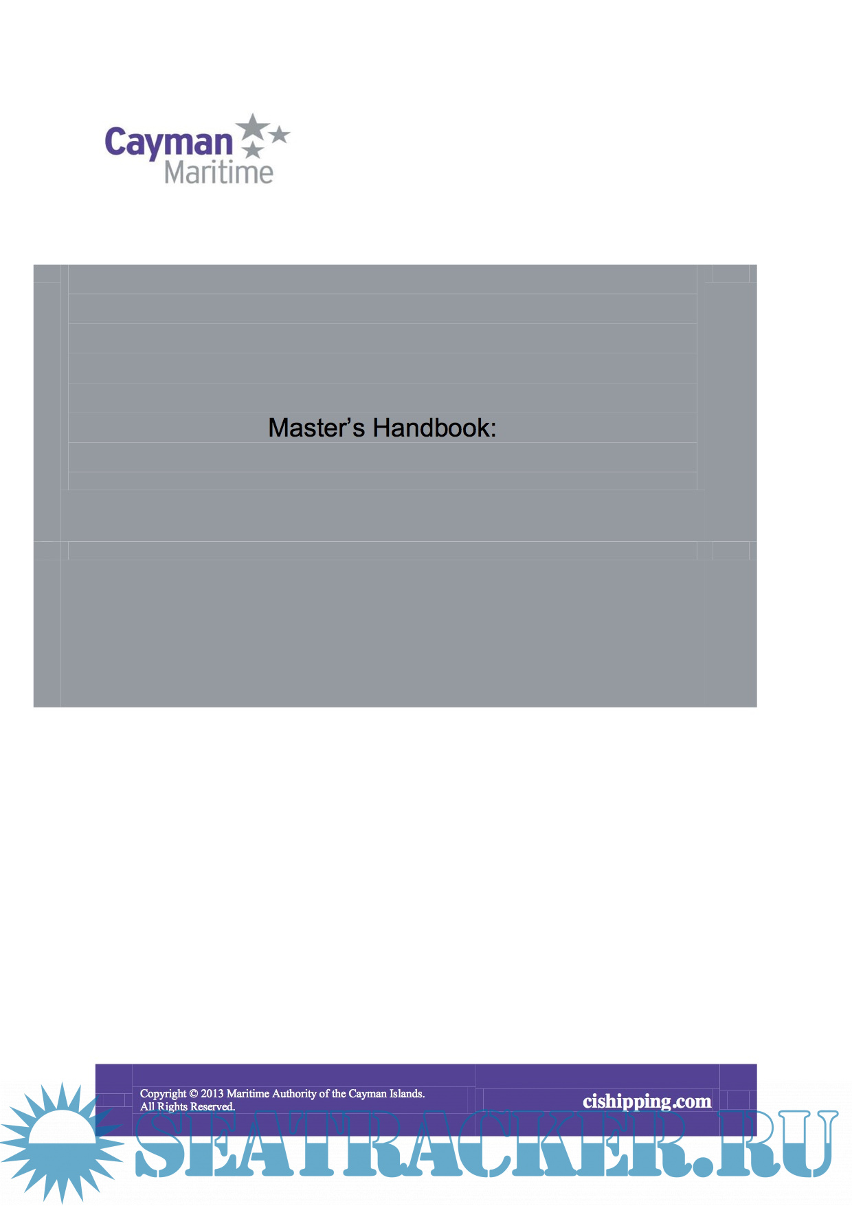 Master's Handbook - Cayman Maritime [2013, PDF] › Marine Tracker
