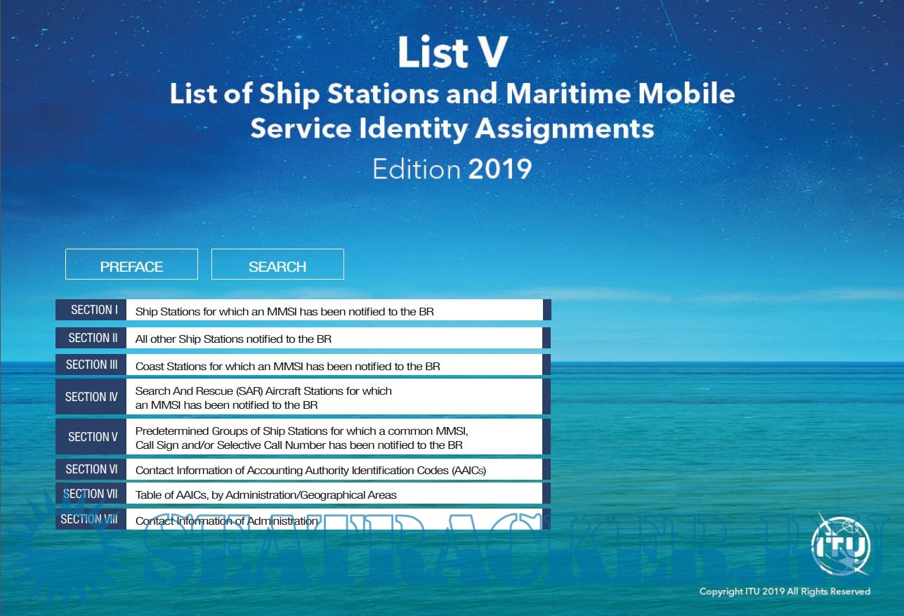 ITU List V Edition 2019 - ITU [2019, CD-ROM] › Marine Tracker