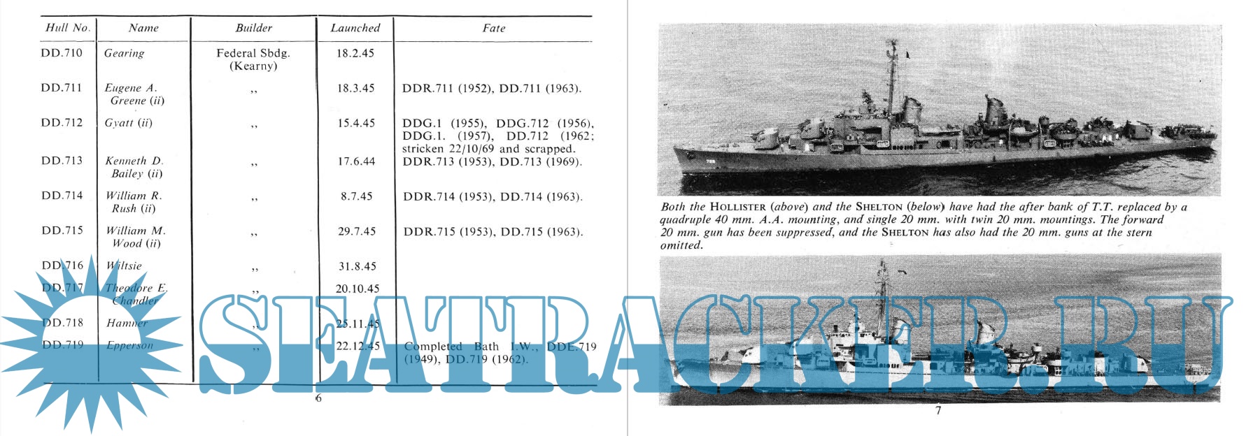 American Fleet and Escort Destroyers, Volume Two - H.T. Lenton [1971 ...