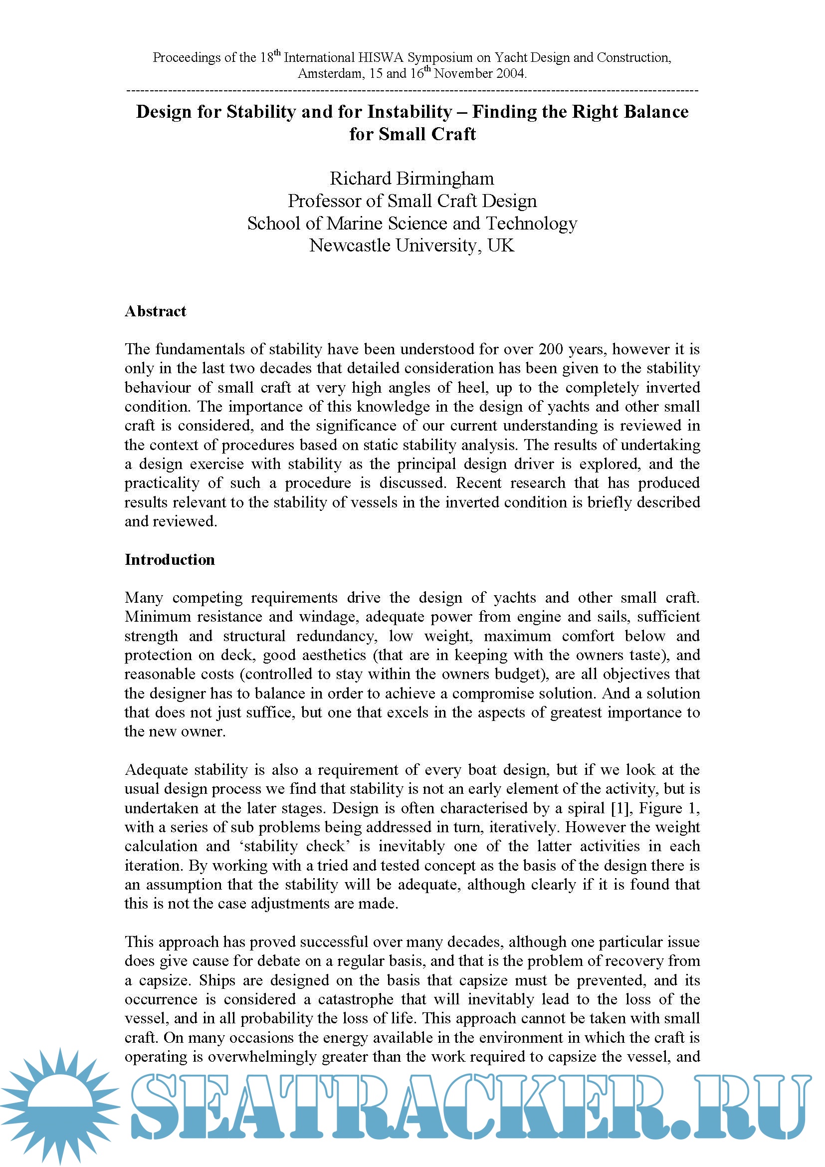 Design for Stability and for Instability – Finding the Right Balance [2004]. - Richard ...