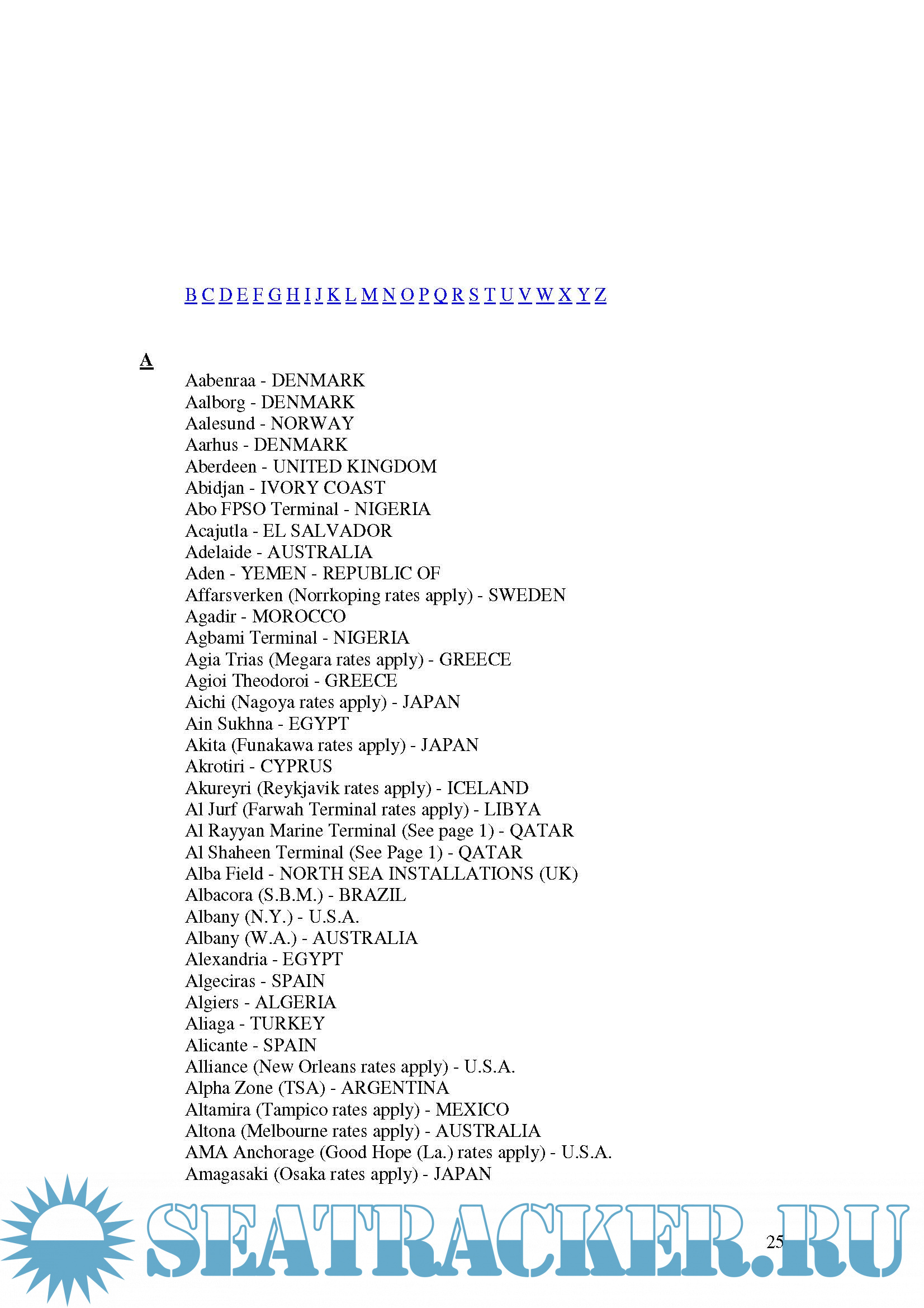 New Worldwide Tanker Nominal Freight Scale applying to the carriage of ...