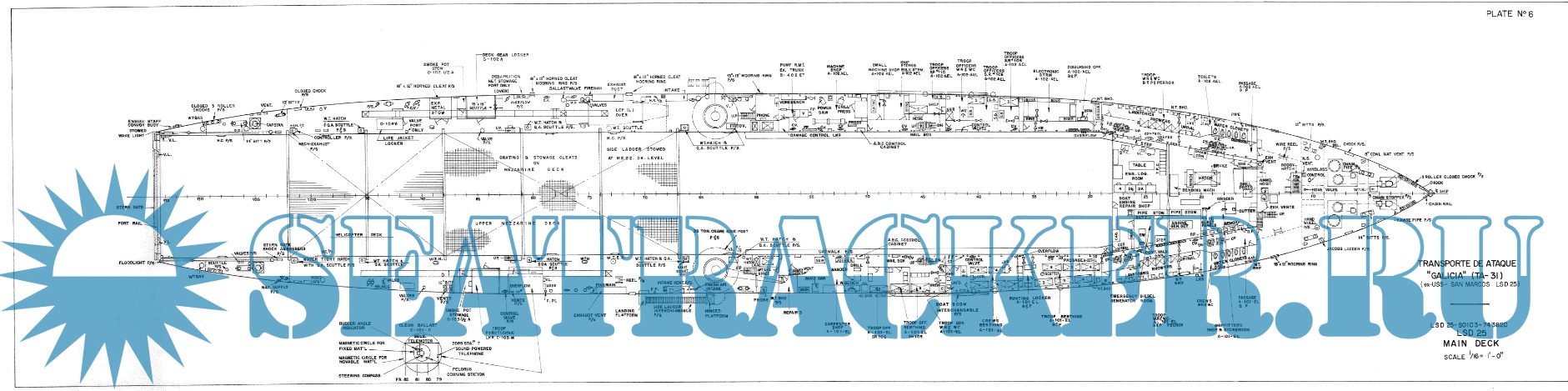 Архивные чертежи испанского военного транспорта GALICIA (TA-31) 1971 ...