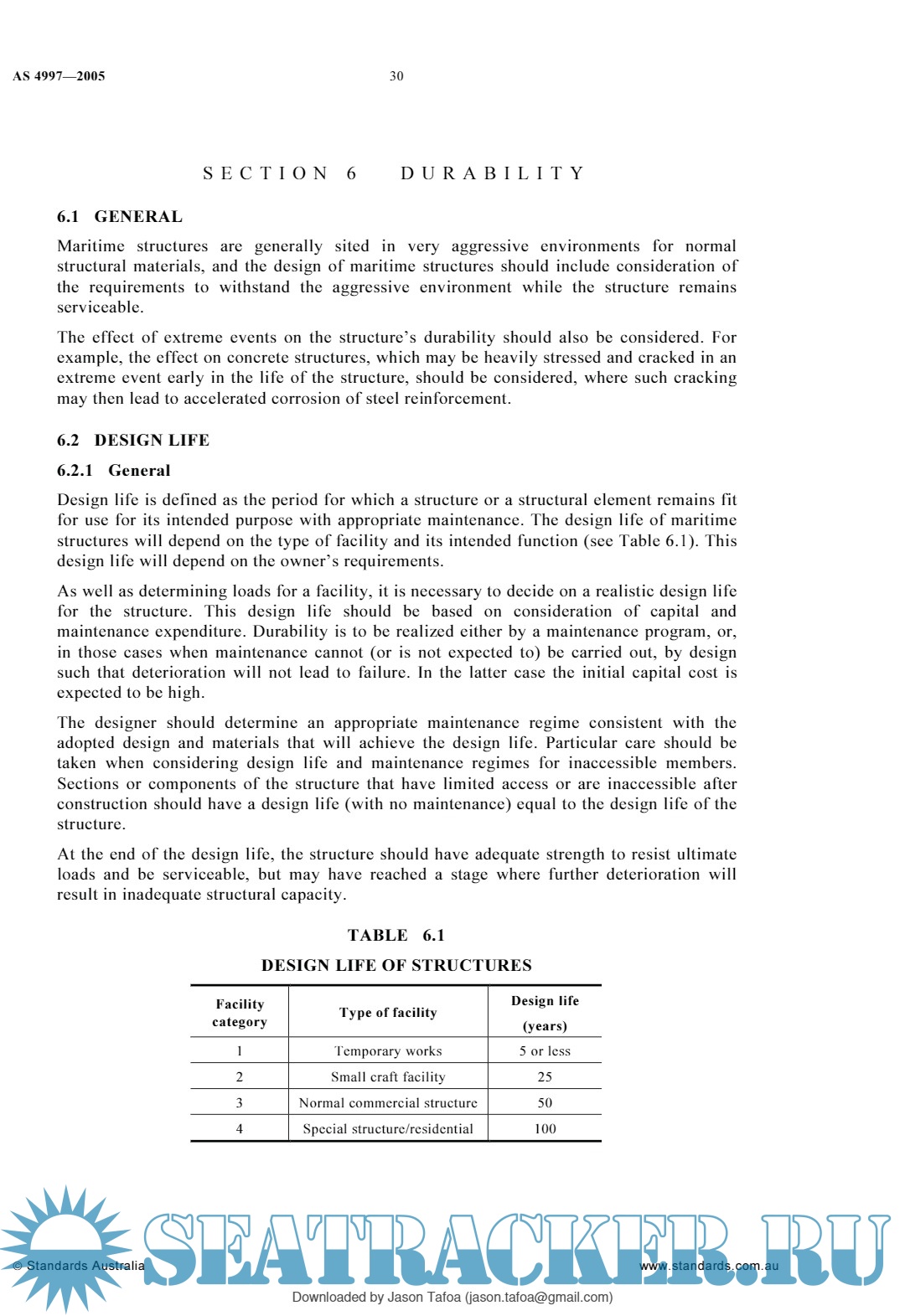 Guidelines for the design of maritime structures - Australian Standard ...