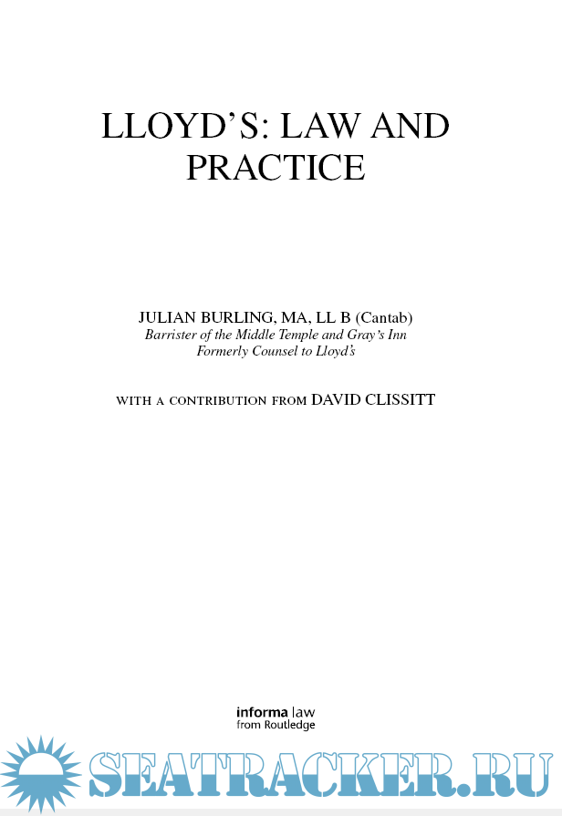 LLOYD’S: LAW AND PRACTICE - JULIAN BURLING [2013, PDF] › Marine Tracker