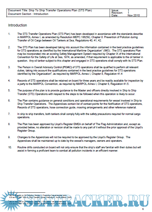 BP Shipping– Ship to Ship (STS) Transfer Operations - BP Shipping [2011 ...