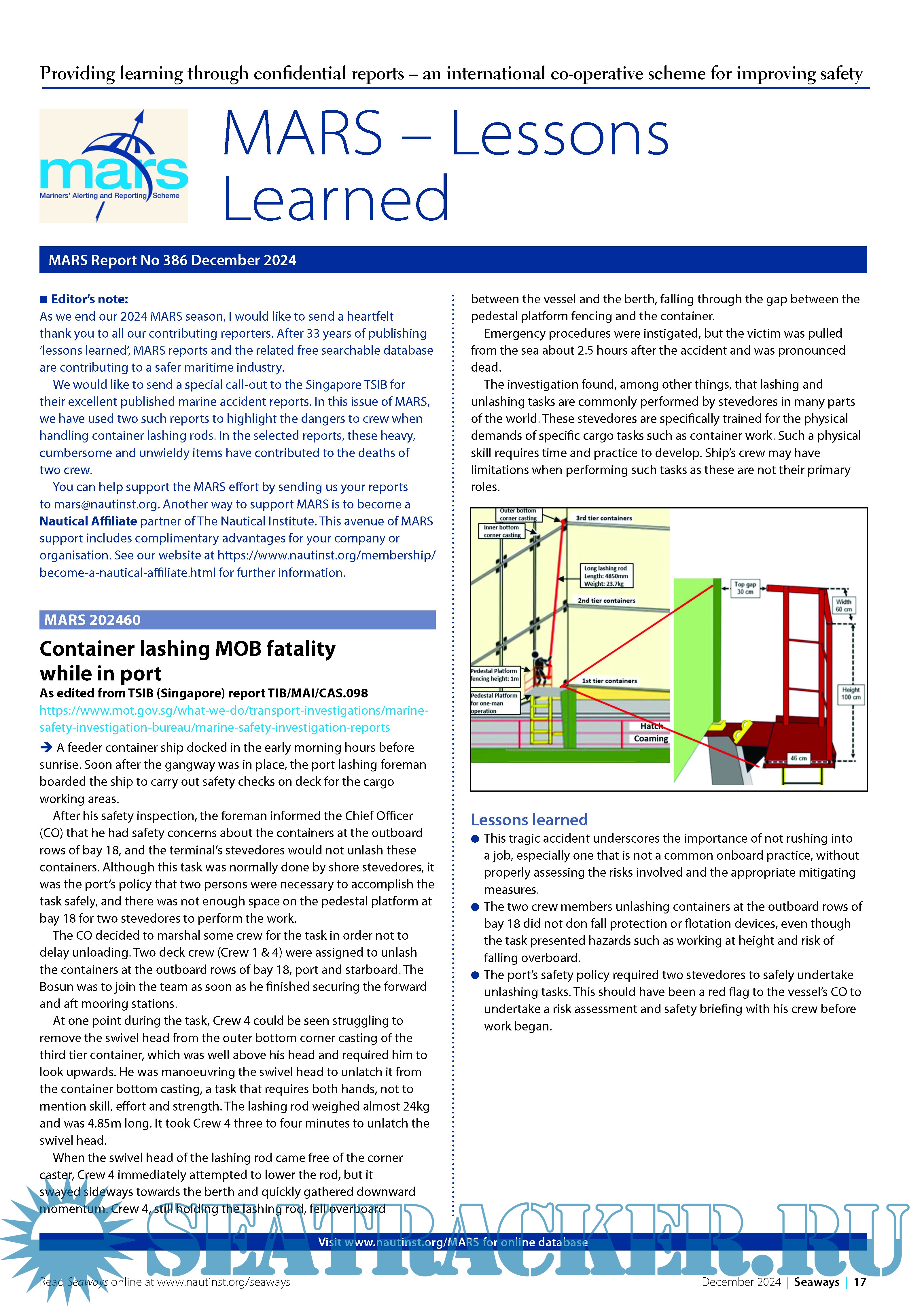 Mariners’ Alerting and Reporting Scheme (MARS) Report (December) - The ...