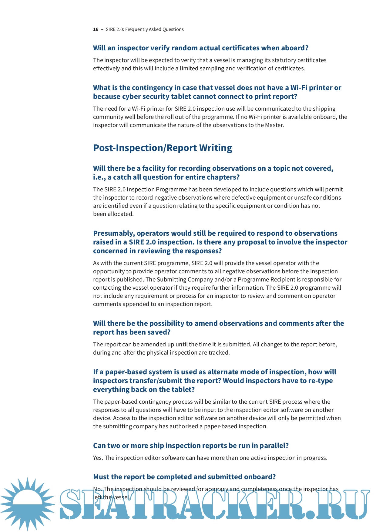 OCIMF - SIRE 2.0 - Frequently Asked Questions - OCIMF [2021, PDF ...