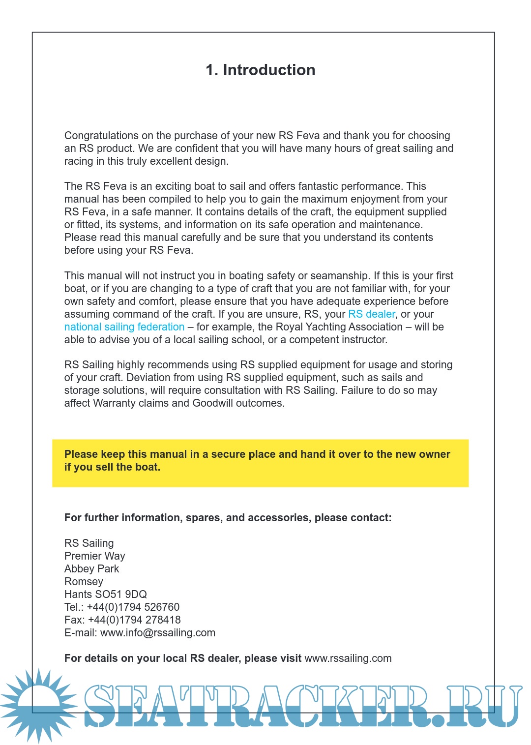 Rigging Manual V5 - RS Aero [PDF] › Marine Tracker