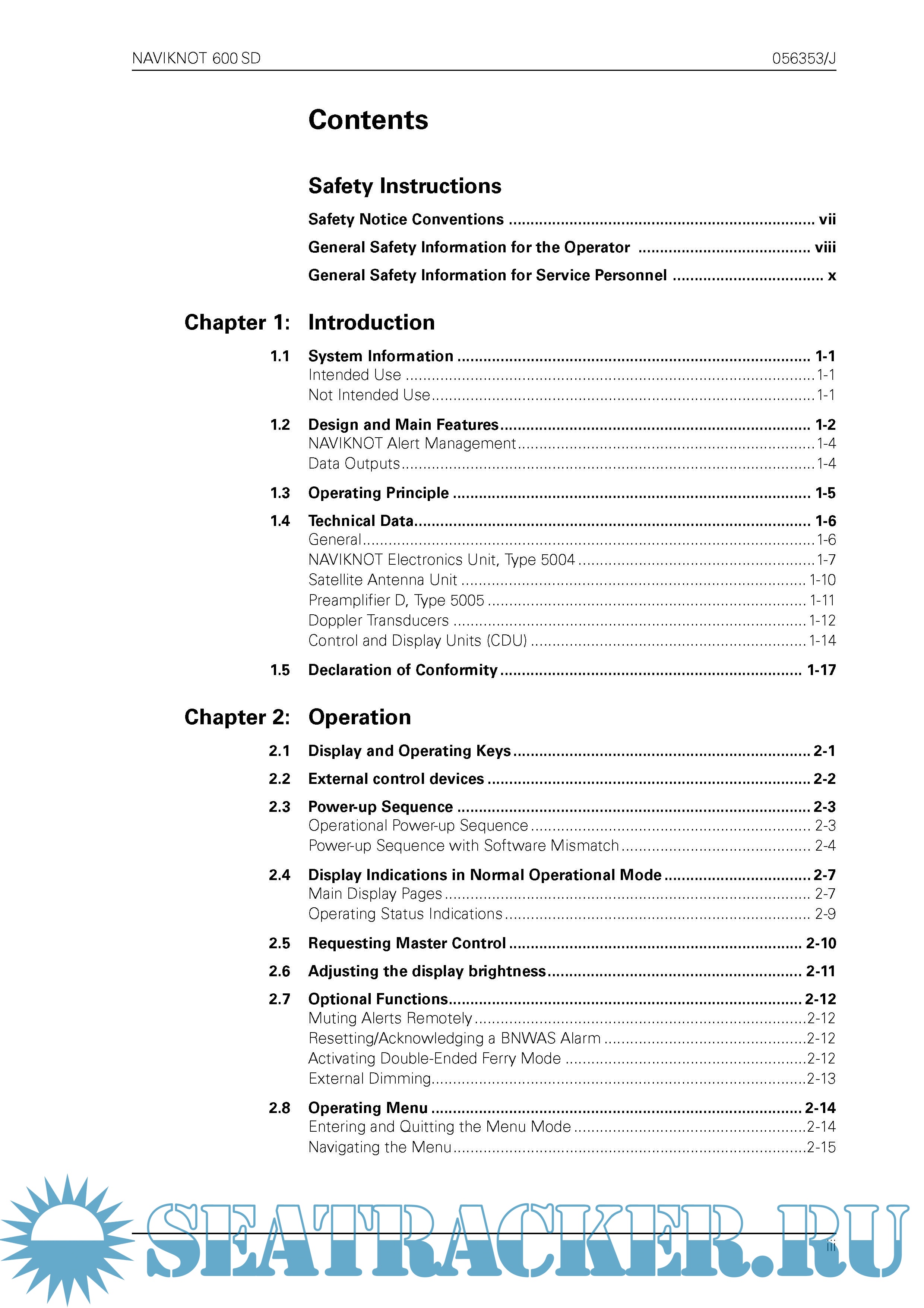 NAVIKNOT Multisensor Speed Log Series (500A, 600SD, 600SE) - Operation ...