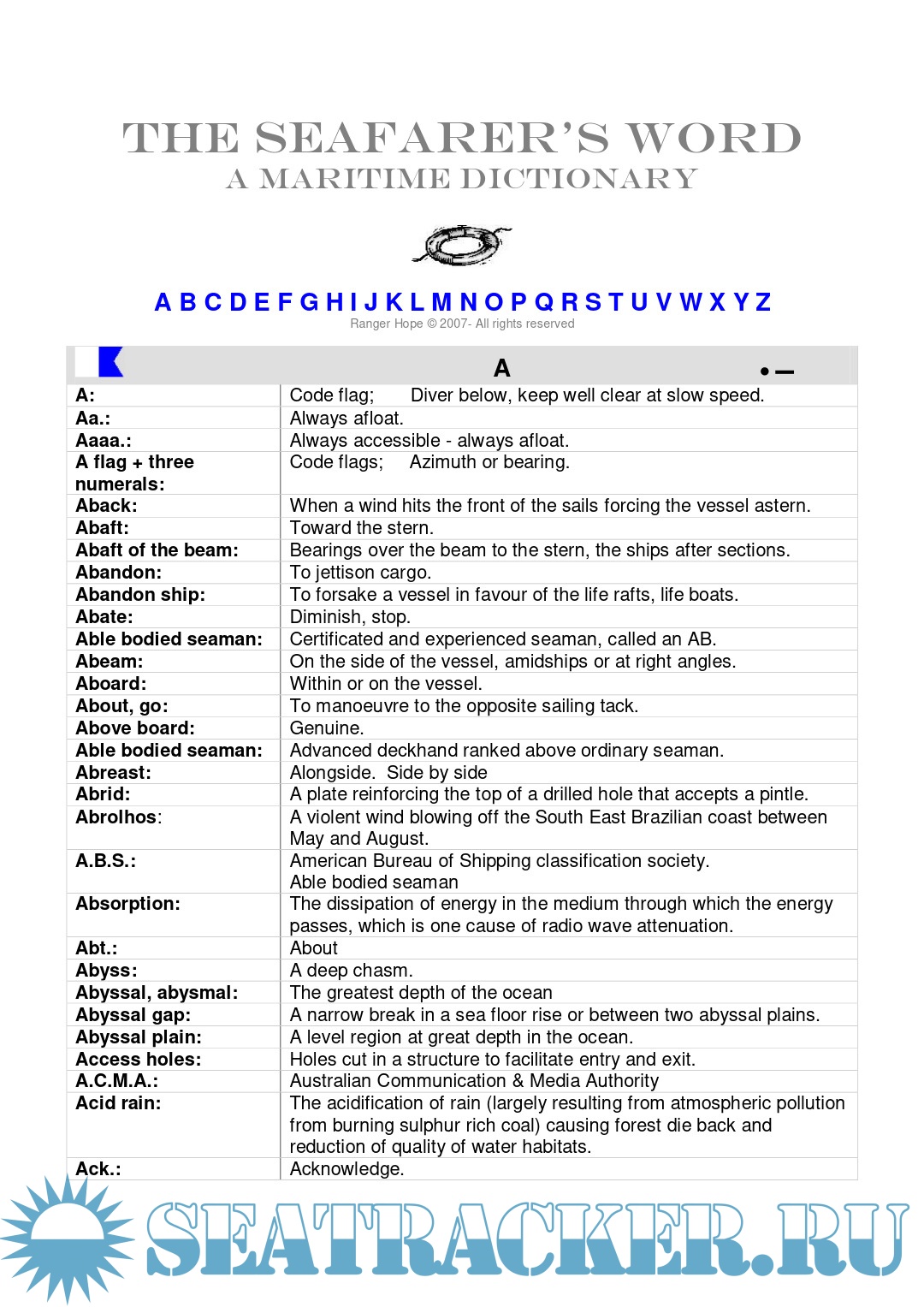 The Seafarer’s Word - A Maritime Dictionary - Hope R. [2007, PDF ...
