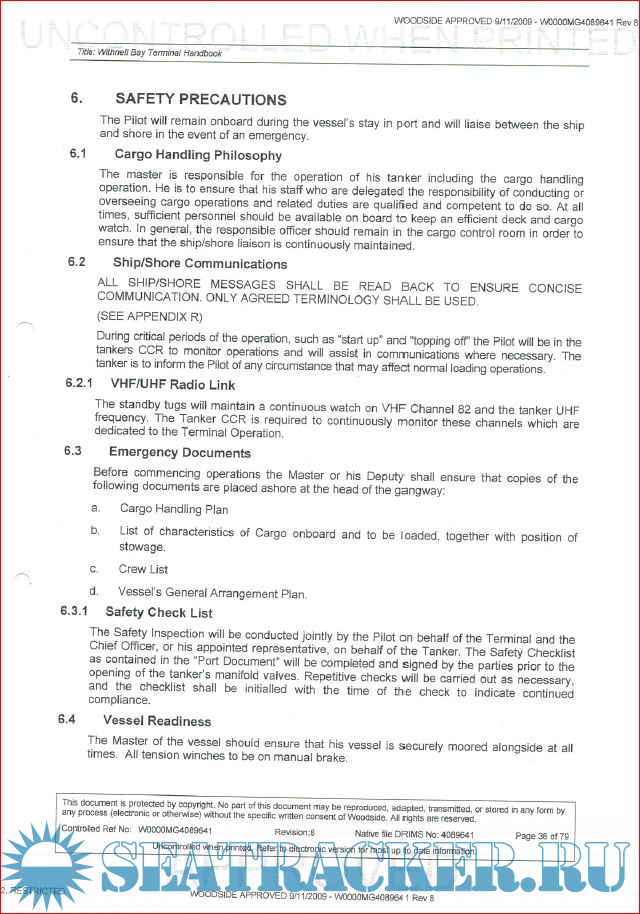 Withnell Bay Terminal Handbook (Port of Dampier, Australia) - Woodside ...