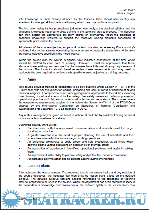 IMO - Model Course 1.01 Basic Training for Oil and Chemical Tanker ...