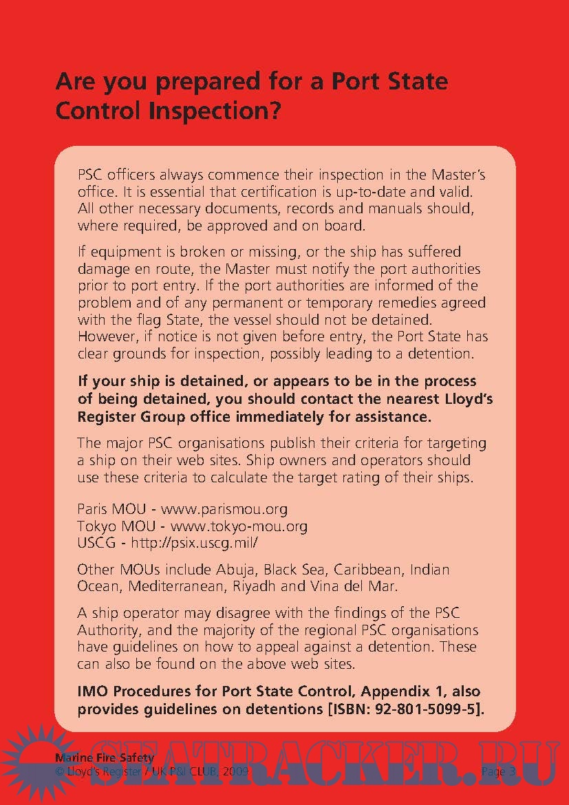 Marine Fire Safety Pocket Checklist, Reducing the risk of Port State Control detentions - Lloyd ...