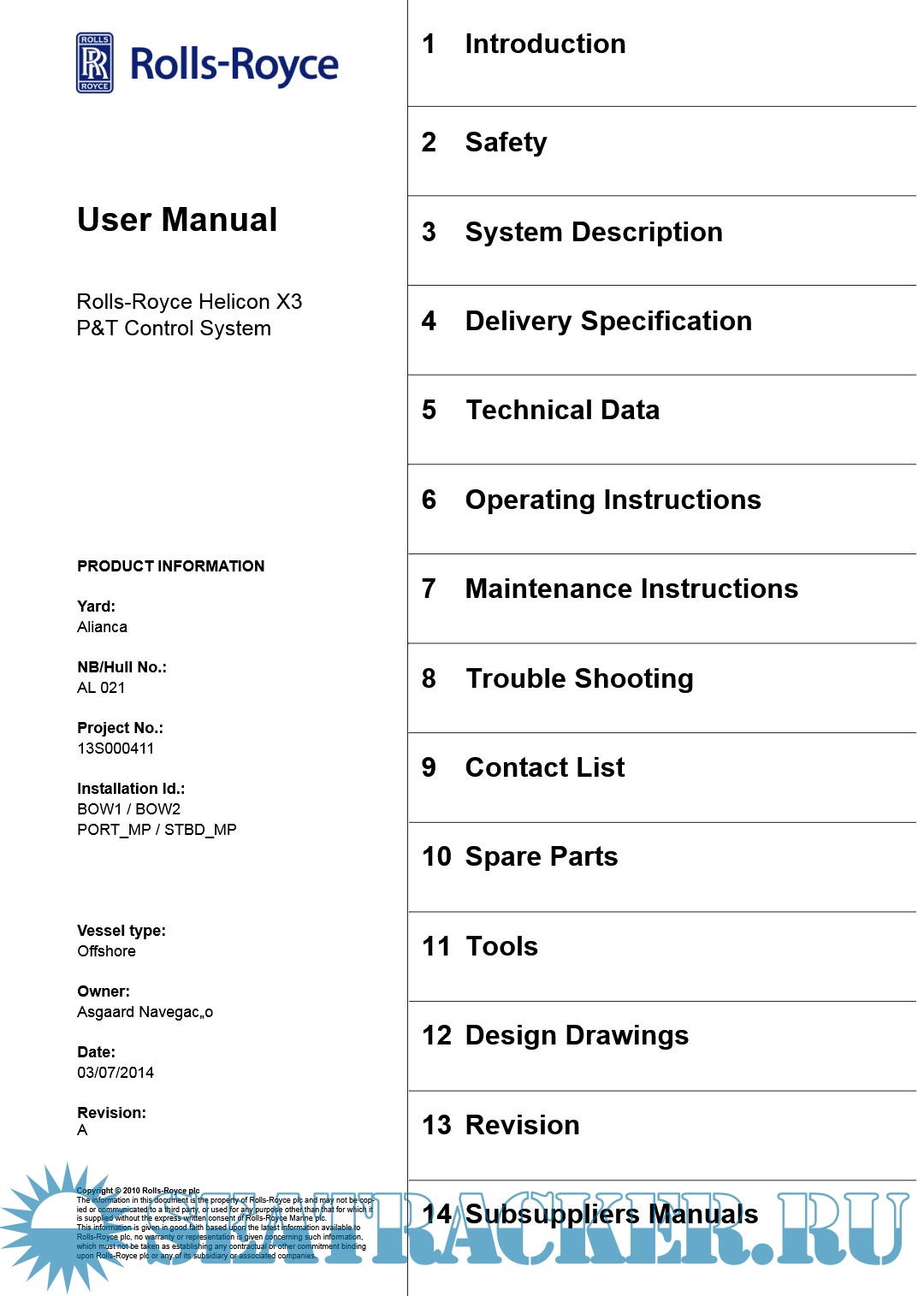 Helicon X3 P&T Control System User Manual - Rolls-Royce [2014, PDF ...