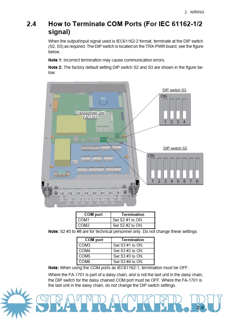 Furuno Class A AIS FA-170 Installation Manual - Furuno [2019, PDF ...