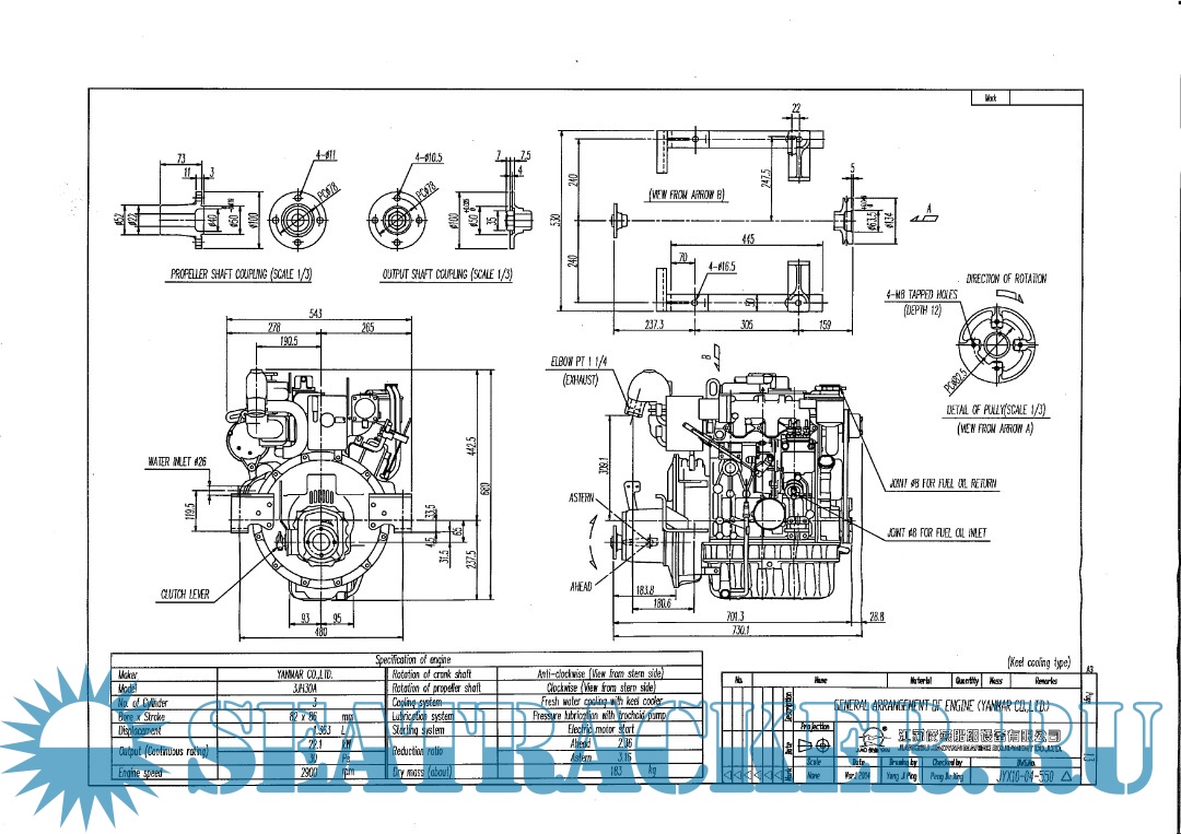 JYX64-00-550-1 JYM-FN-6.65 Normal type free-fall life boat. Instruction ...