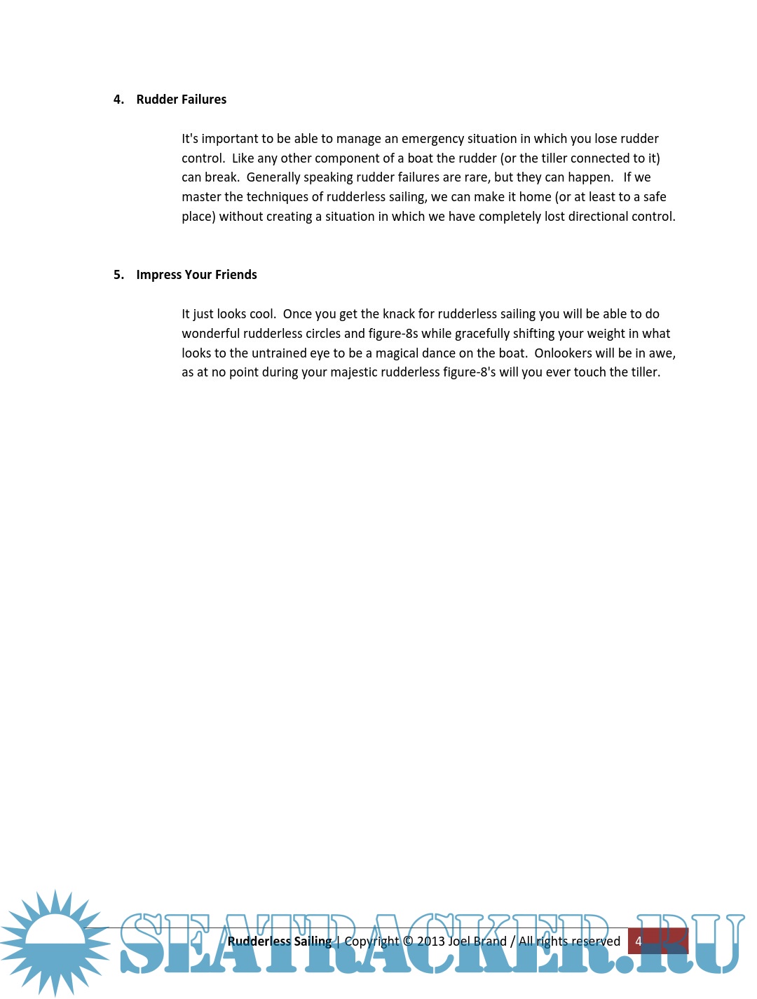 Rudderless Sailing - Brand J. [2013, PDF] › Marine Tracker