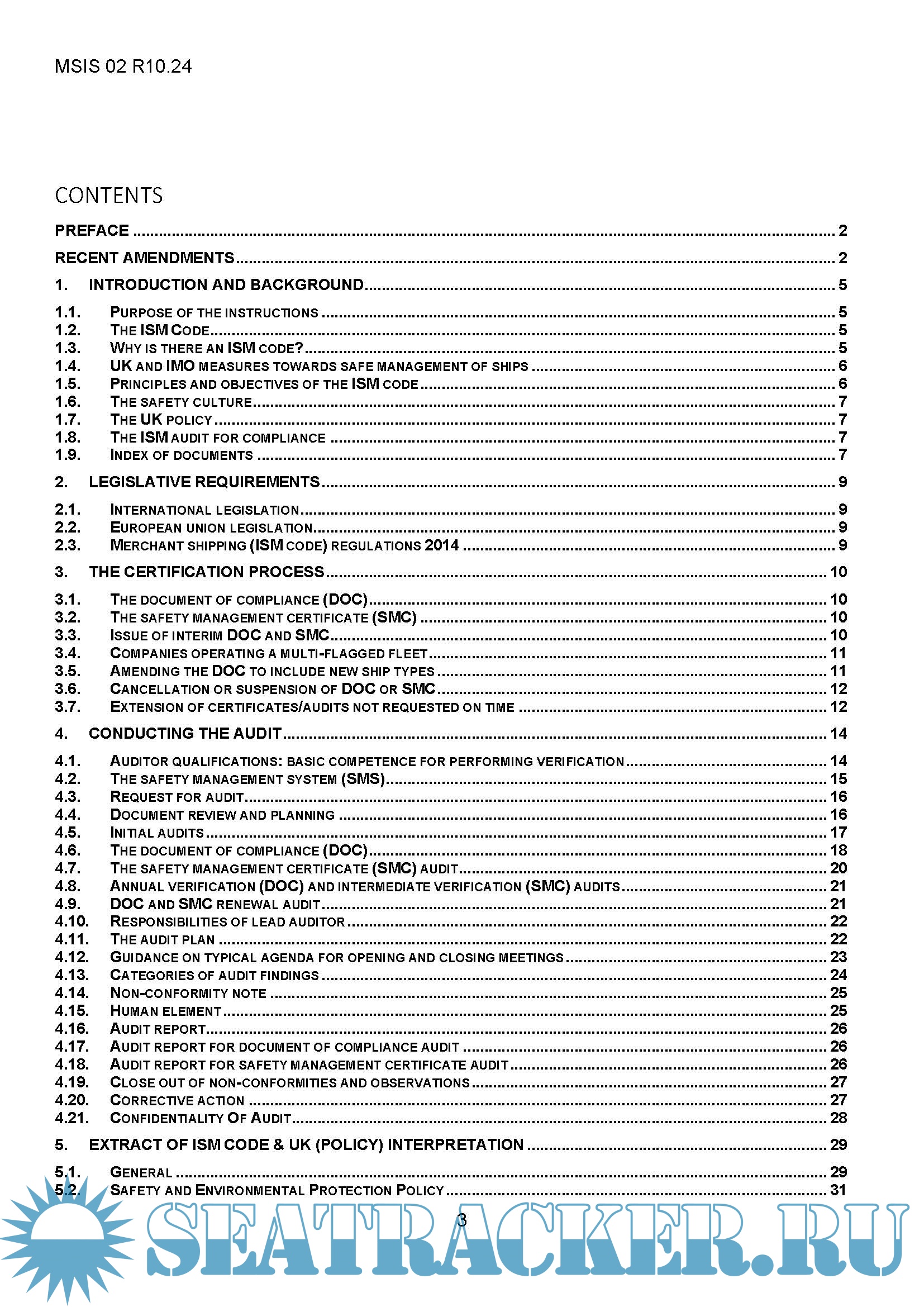 Instructions for the Guidance of Surveyors on the ISM code for the safe ...