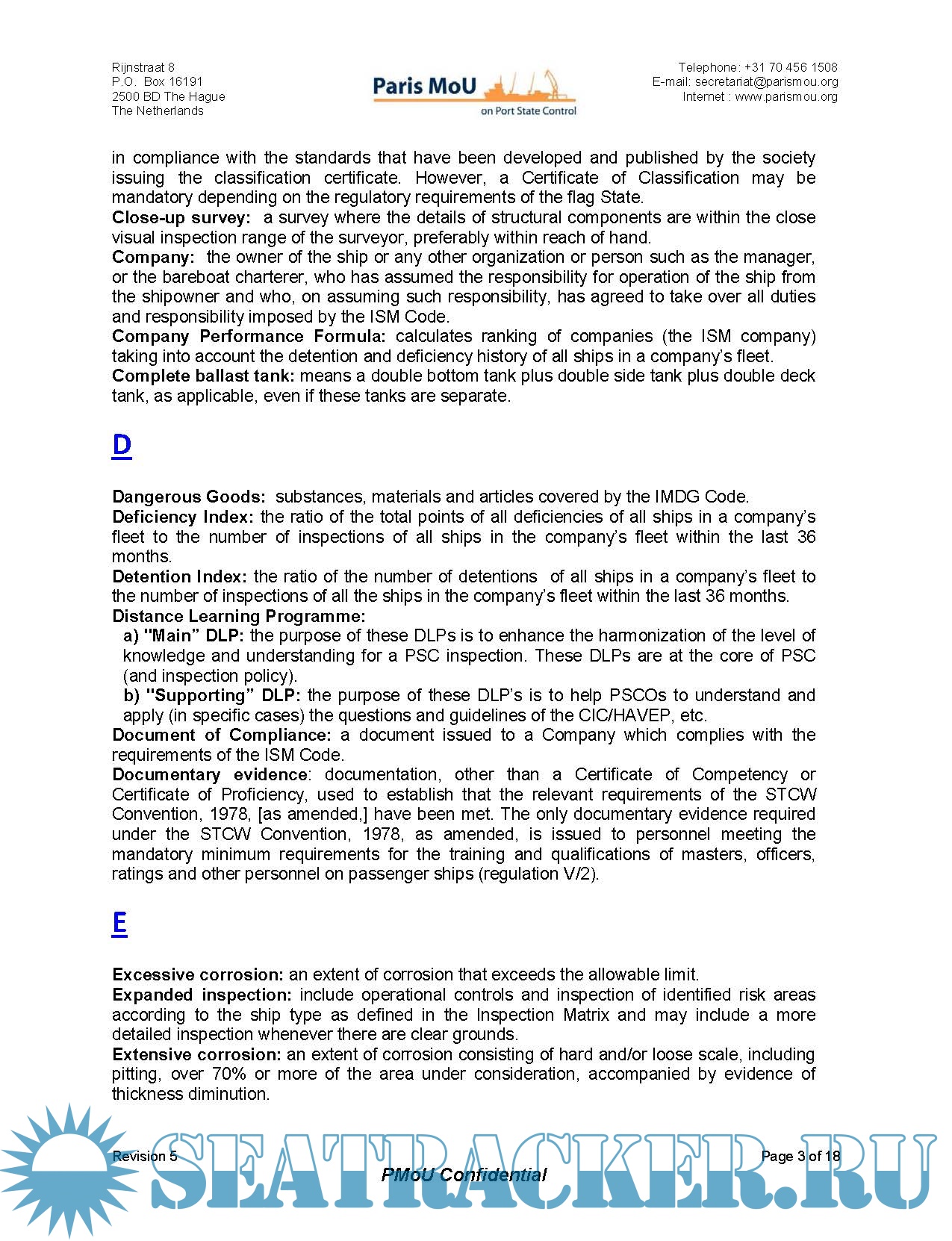 Port State Control Committee Instruction 51/2018/06 Definitions and ...