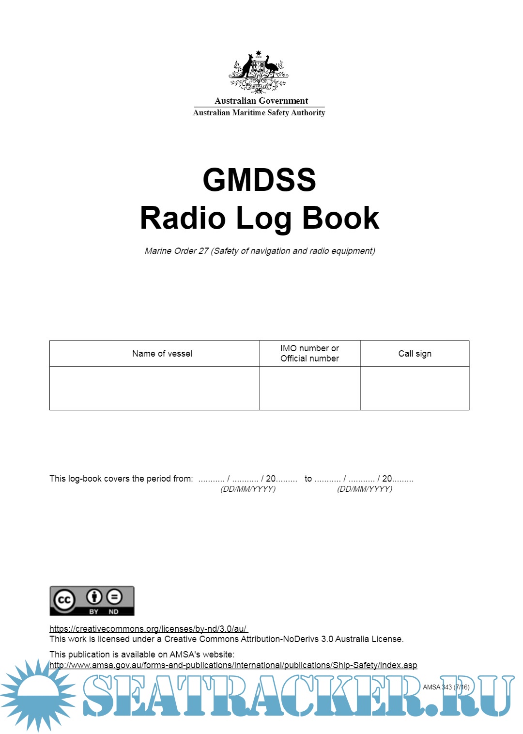 GMDSS Radio Log Book - AMSA [PDF] › Marine Tracker