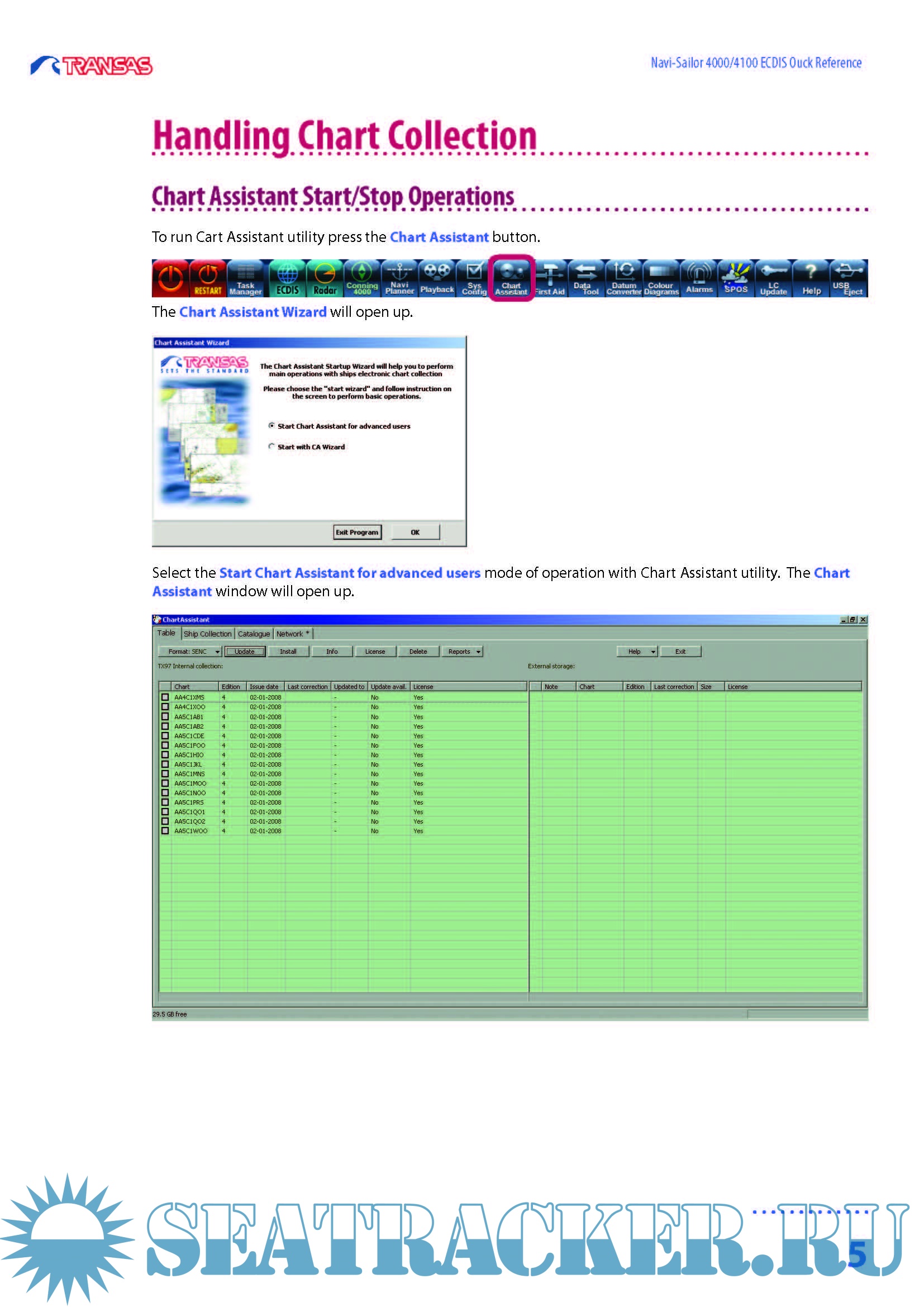 Navi-Sailor 4000/4100 ECDIS Quick Reference - Transas [2009, PDF] › Marine Tracker
