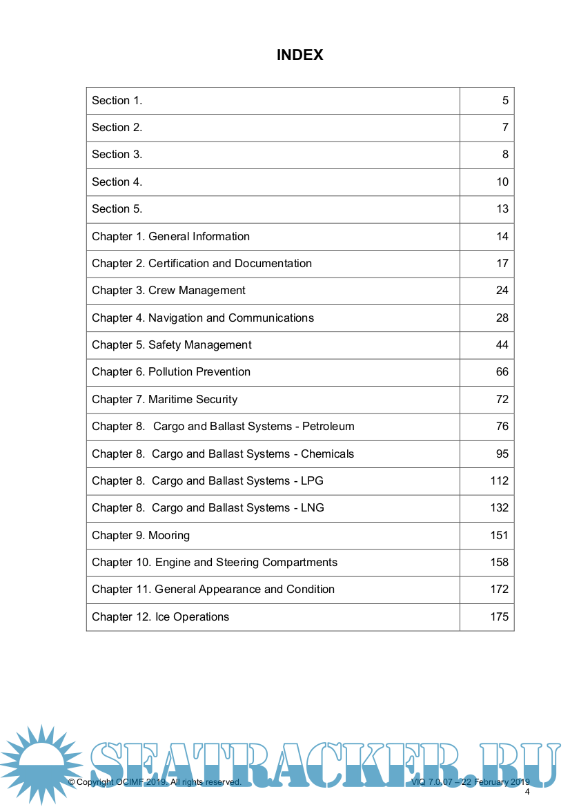 SIRE Vessel Inspection Questionnaire - VIQ 7 - OCIMF - OCIMF [2019, PDF ...