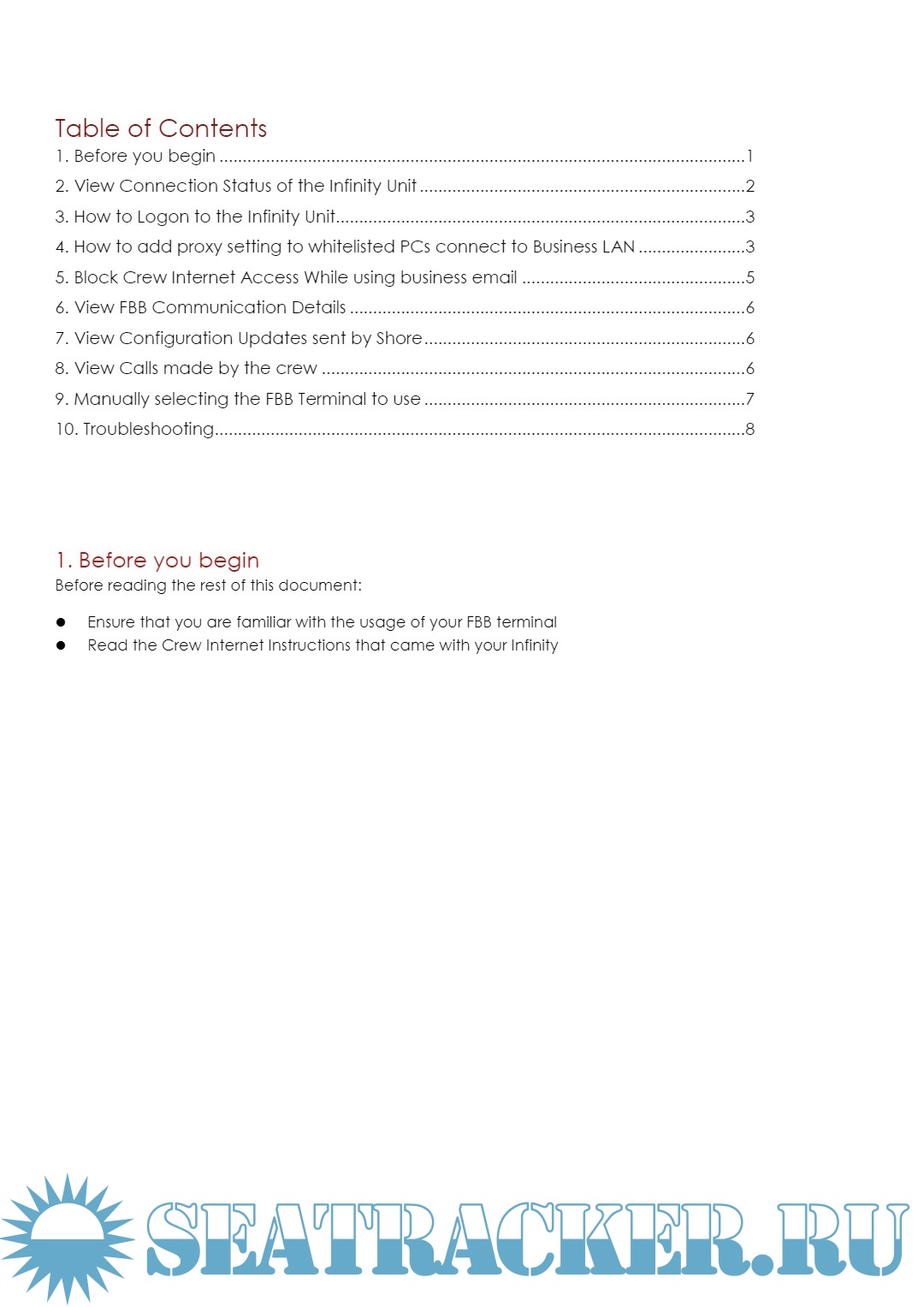 Infinity: Captains Manual - Stuart Lester [2016, PDF] › Marine Tracker