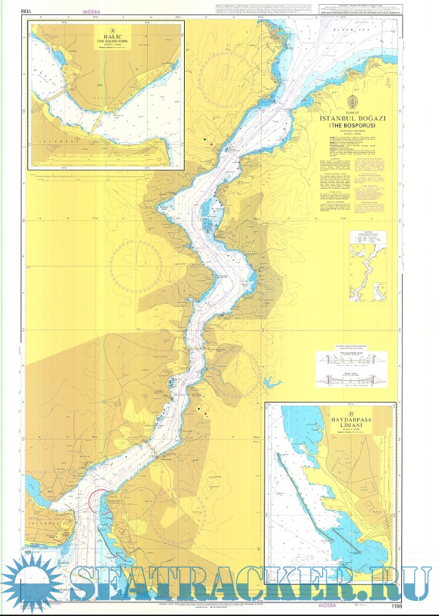 Istanbul Strait - Bosphorus Strait Navigational Chart BA 1198 ...