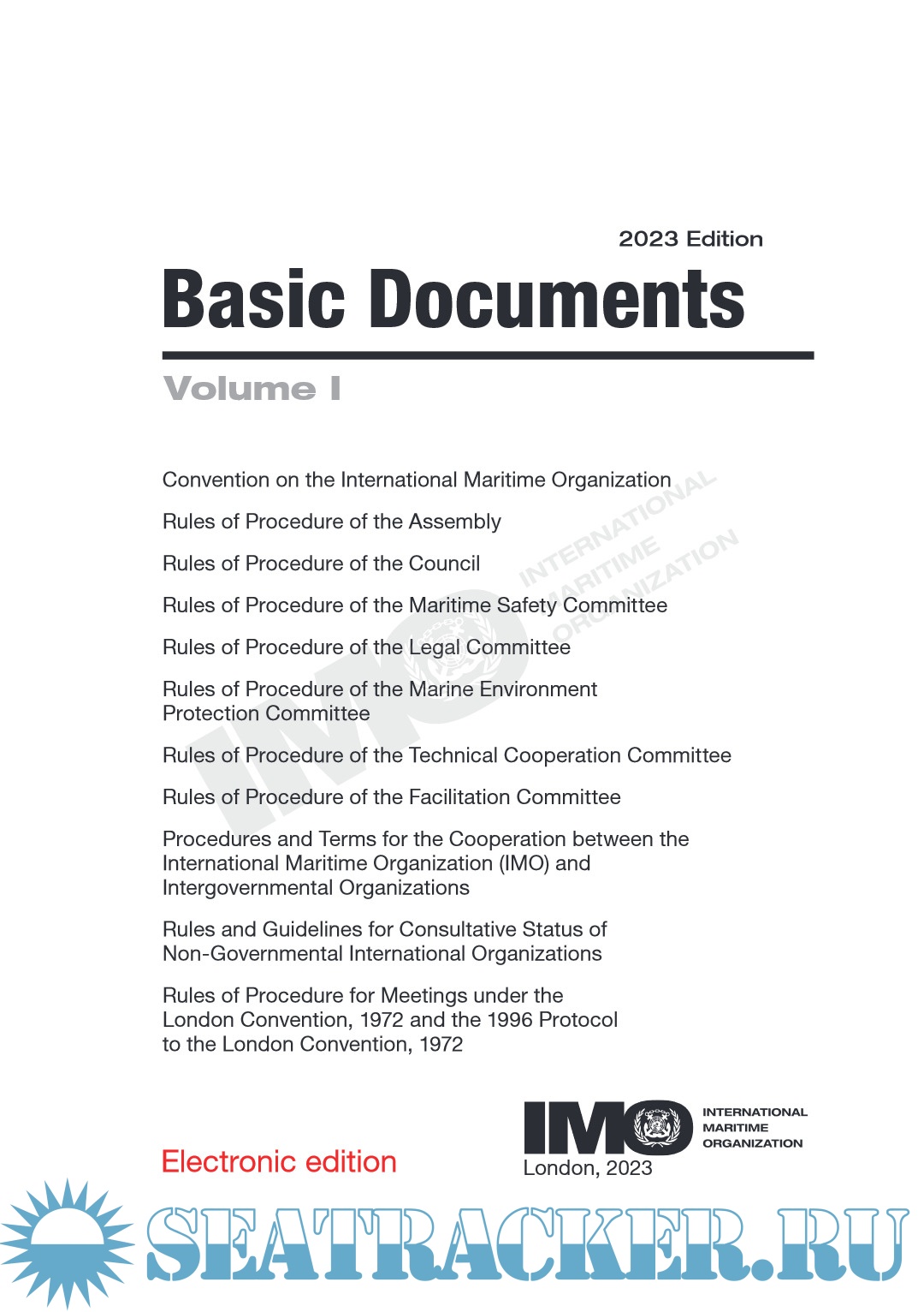 Basic Documents | Volume 1 | 2023 Edition - IMO [2023, PDF] › Marine Tracker