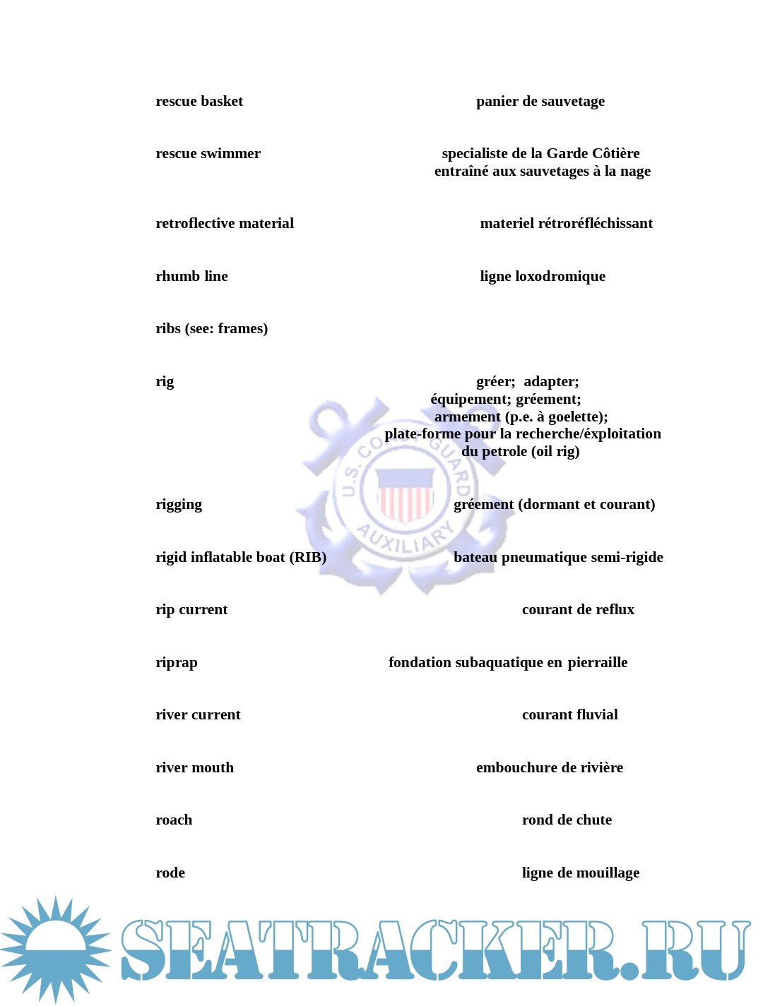 Glossary of Nautical Terms En – Fr [PDF] › Marine Tracker