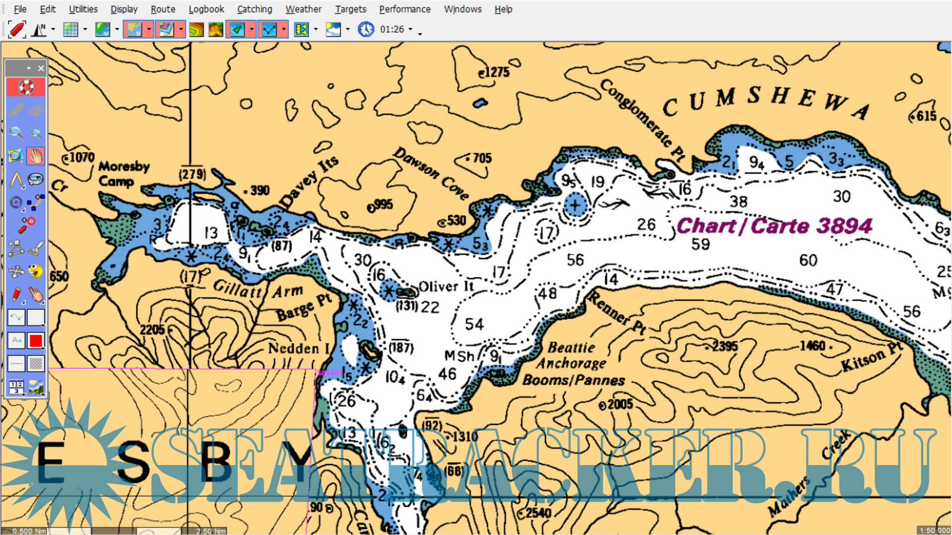 Raster nautical charts Canada West - CHS [2000] › Marine Tracker