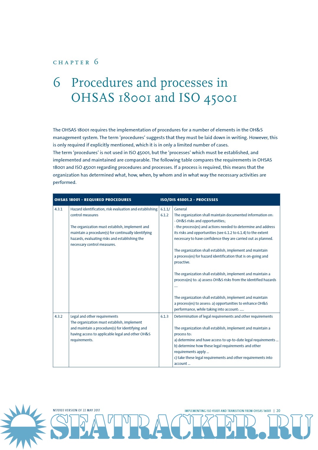 Implementing ISO 45001 and transition from OHSAS 18001 - SCCM [2017, PDF] › Marine Tracker