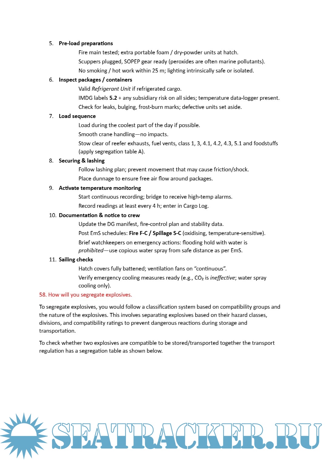 Oral Notes (Function 2) for Chief Mate F.G. Mercantile Marine ...