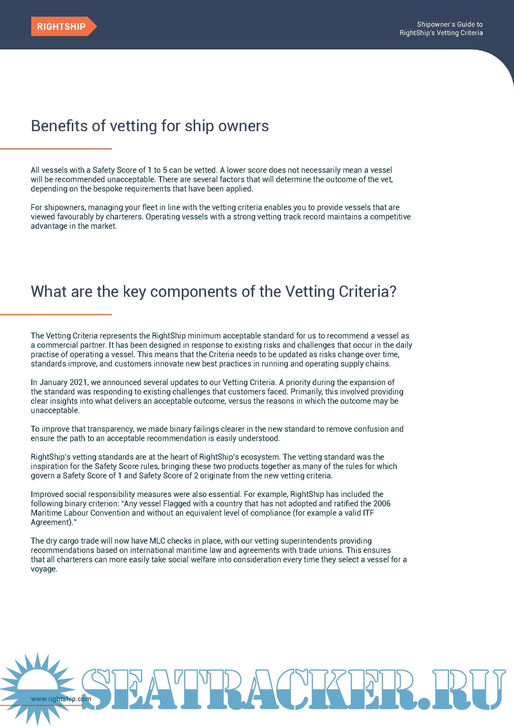 Shipowners Guide to RightShip’s Vetting Criteria - RightShip [2021, PDF ...