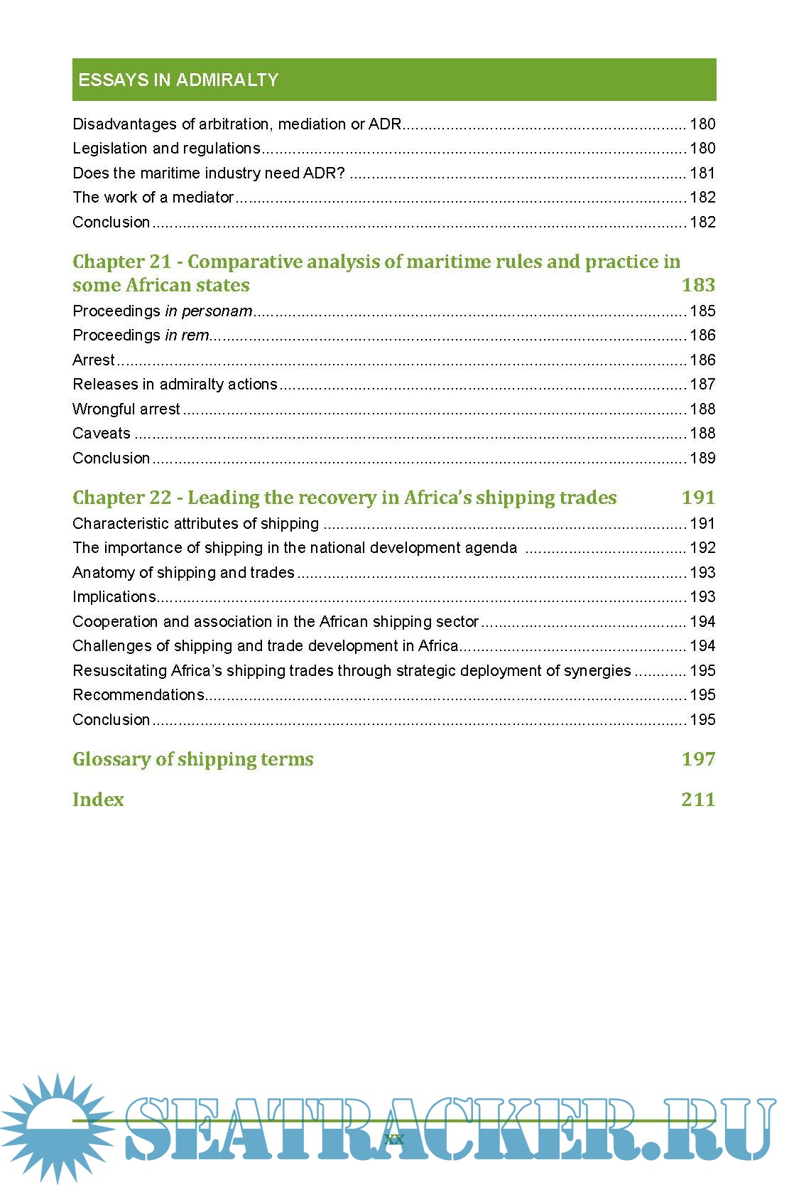 ESSAYS IN ADMIRALTY An Introduction to Legal Issues in Shipping from a ...