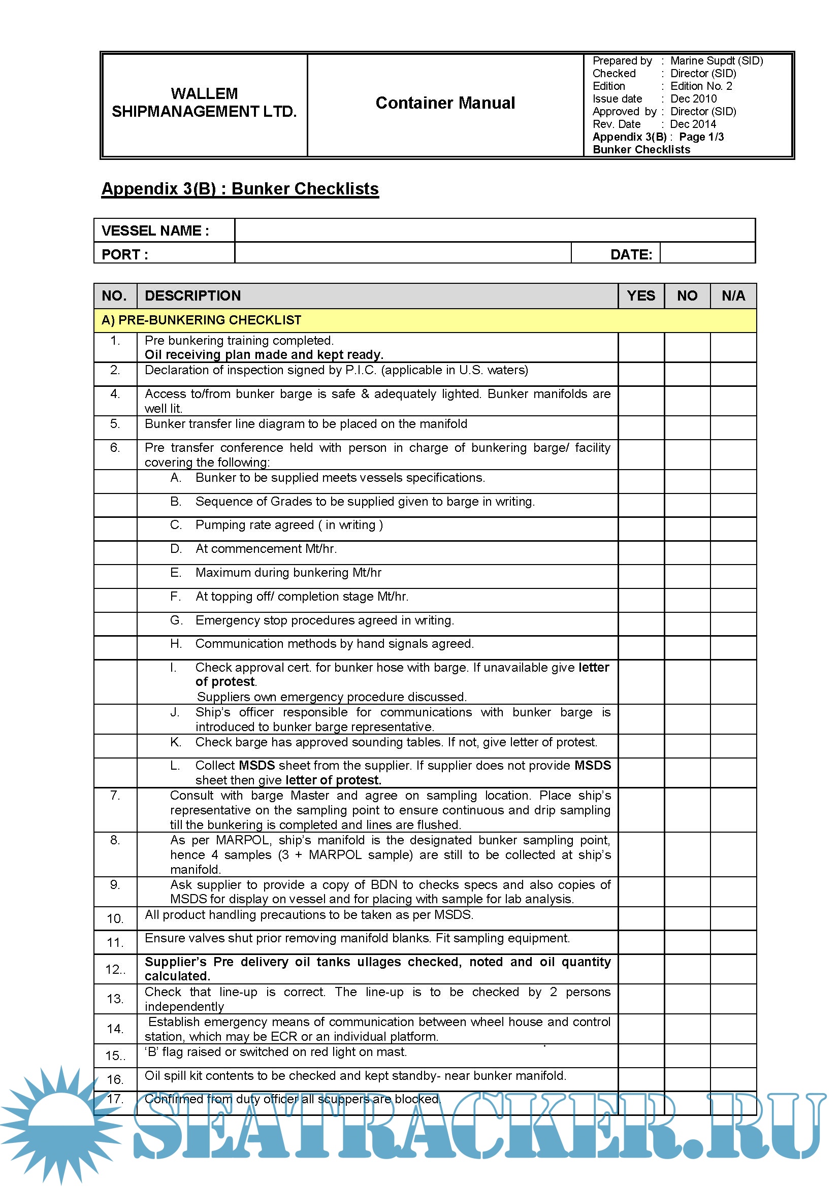 Container Manual - Wallem ShipManagement Ltd [2016, PDF] › Marine Tracker
